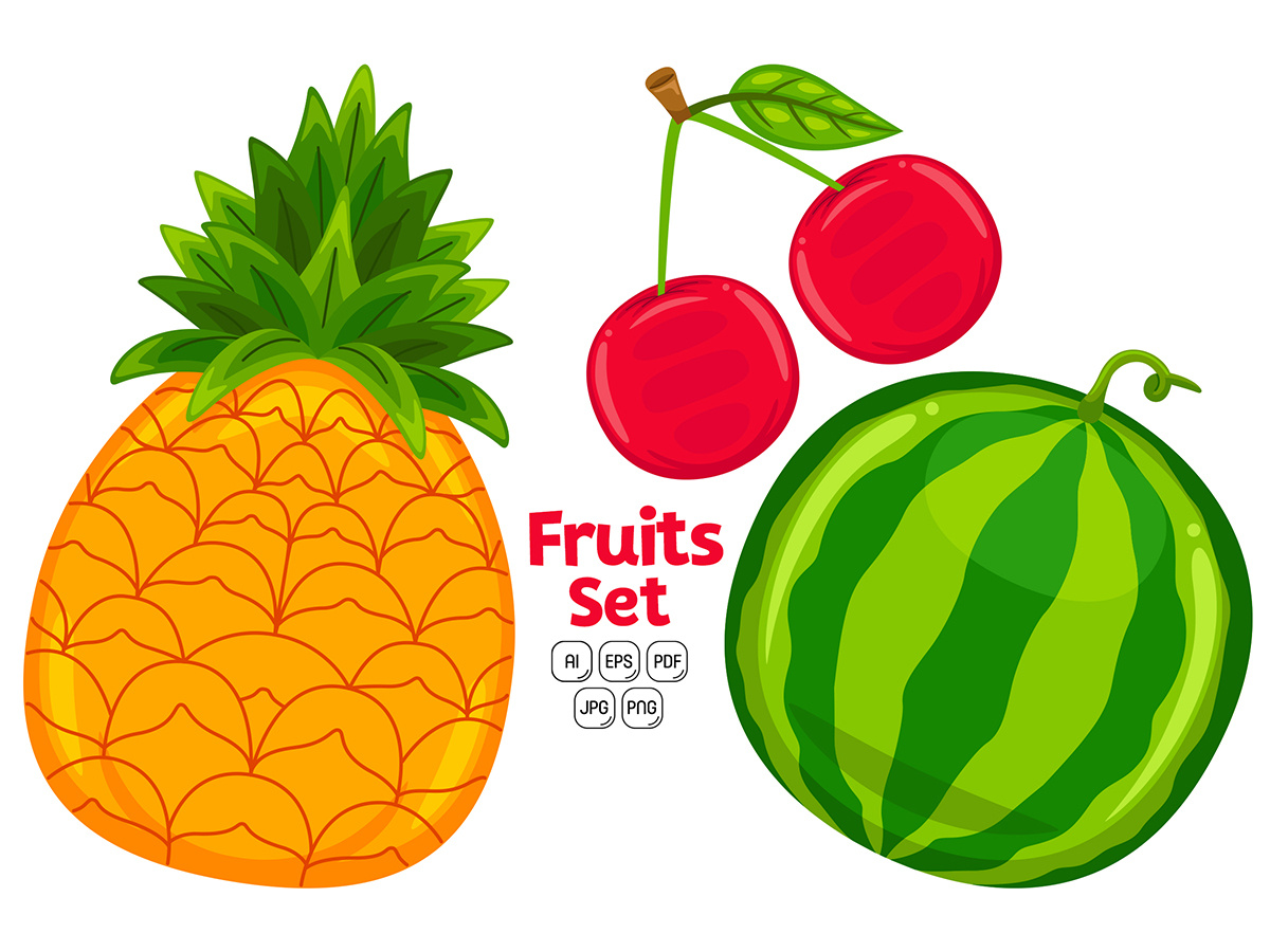 Fruits Set Vector Illustration #05 by MEDZ on Dribbble