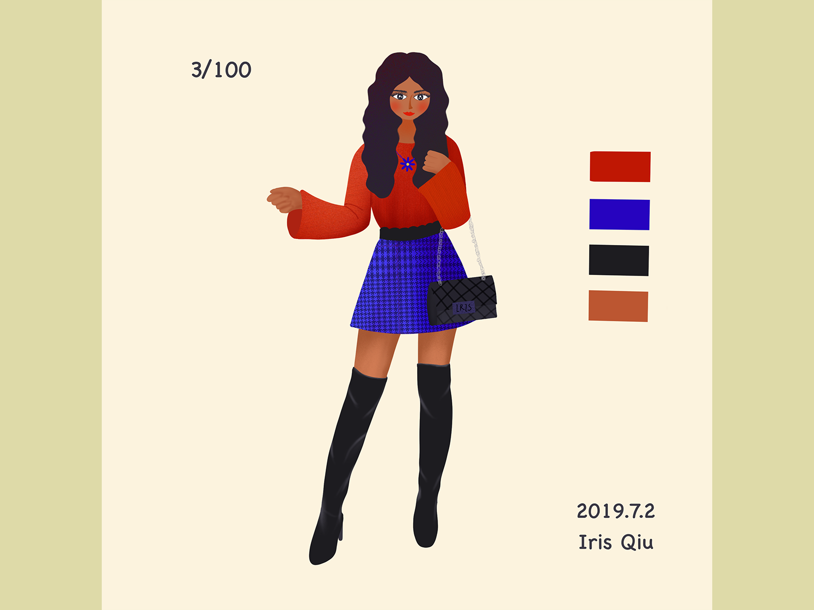 Fashion girl 3 by Iris Qiu on Dribbble