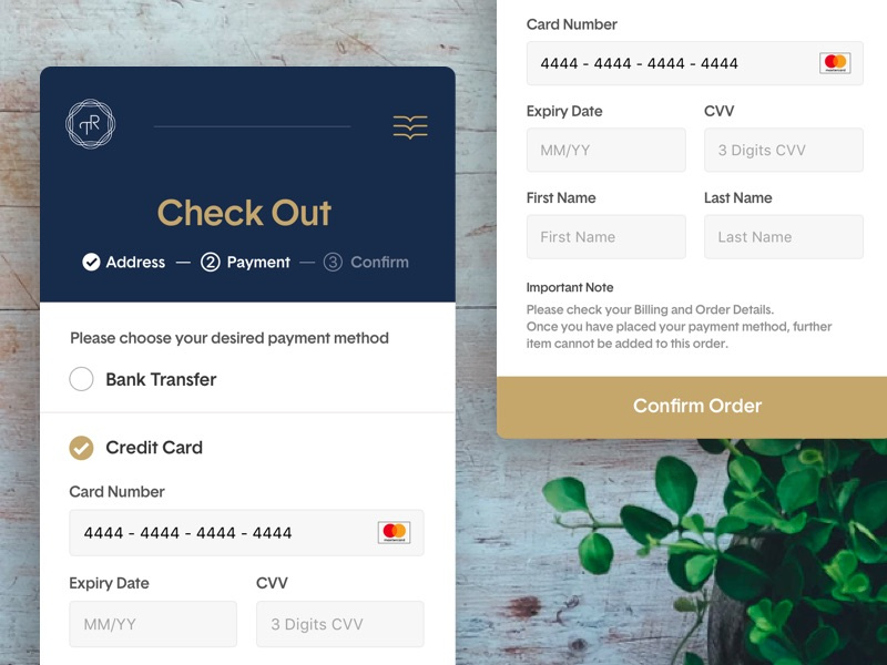 Daily UI #2 - Credit Card Check Out by Visien Vinesa on Dribbble