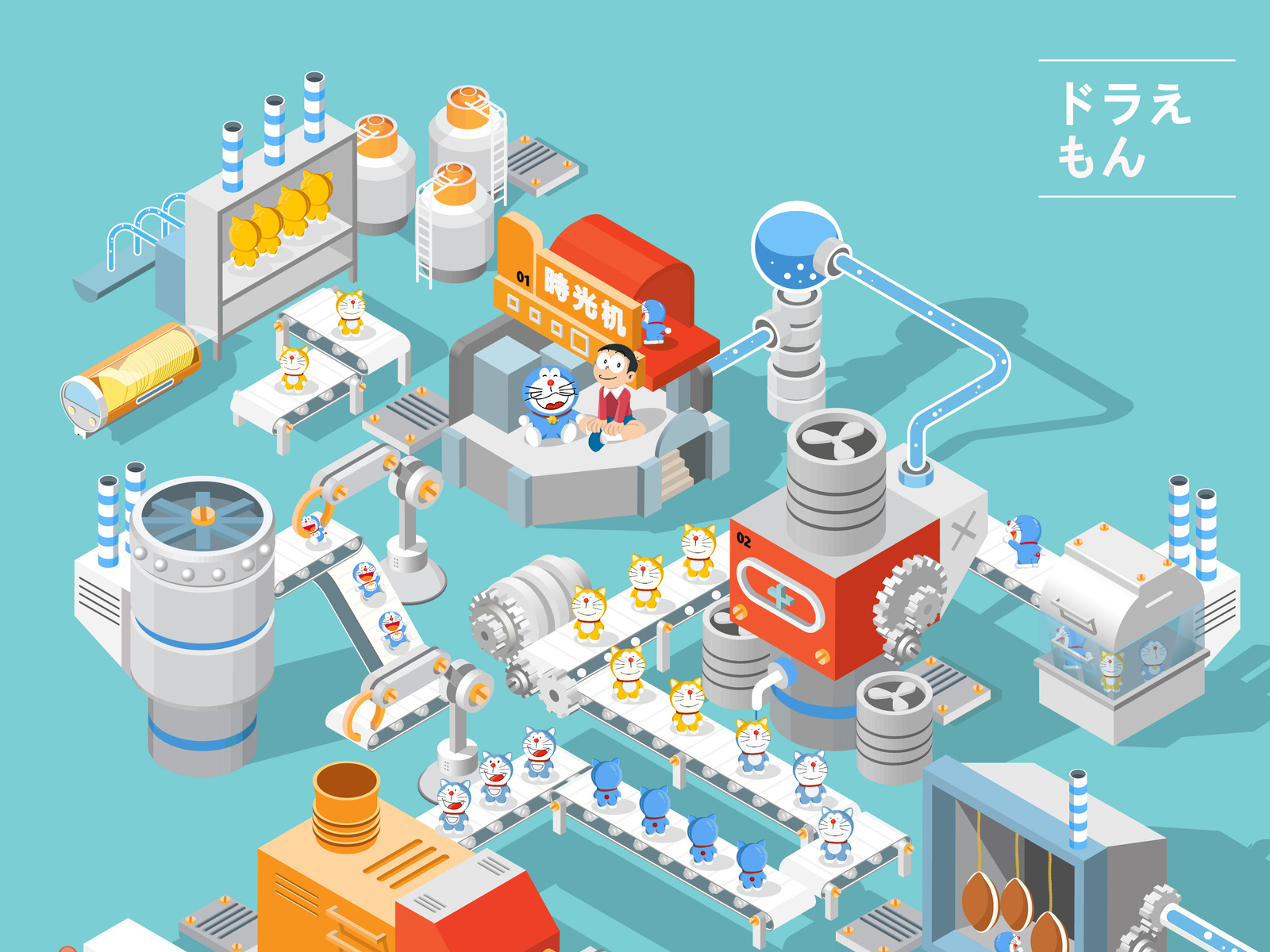 2.5D illustration (Doraemon) by 须俞徐 on Dribbble