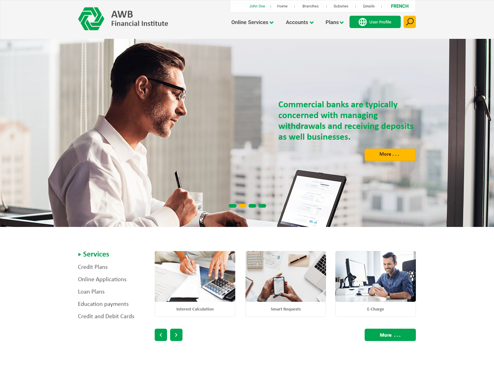 Financial Institue Website design by A.M. Abedini on Dribbble