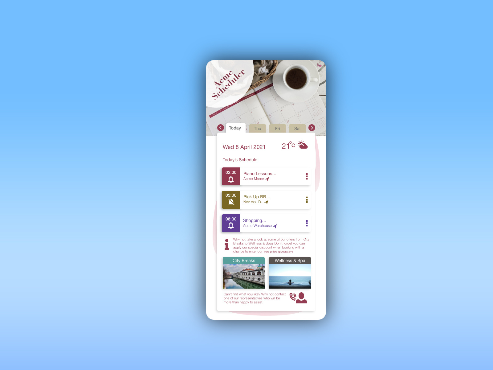 071 Daily UI - Schedule by Ludbah on Dribbble