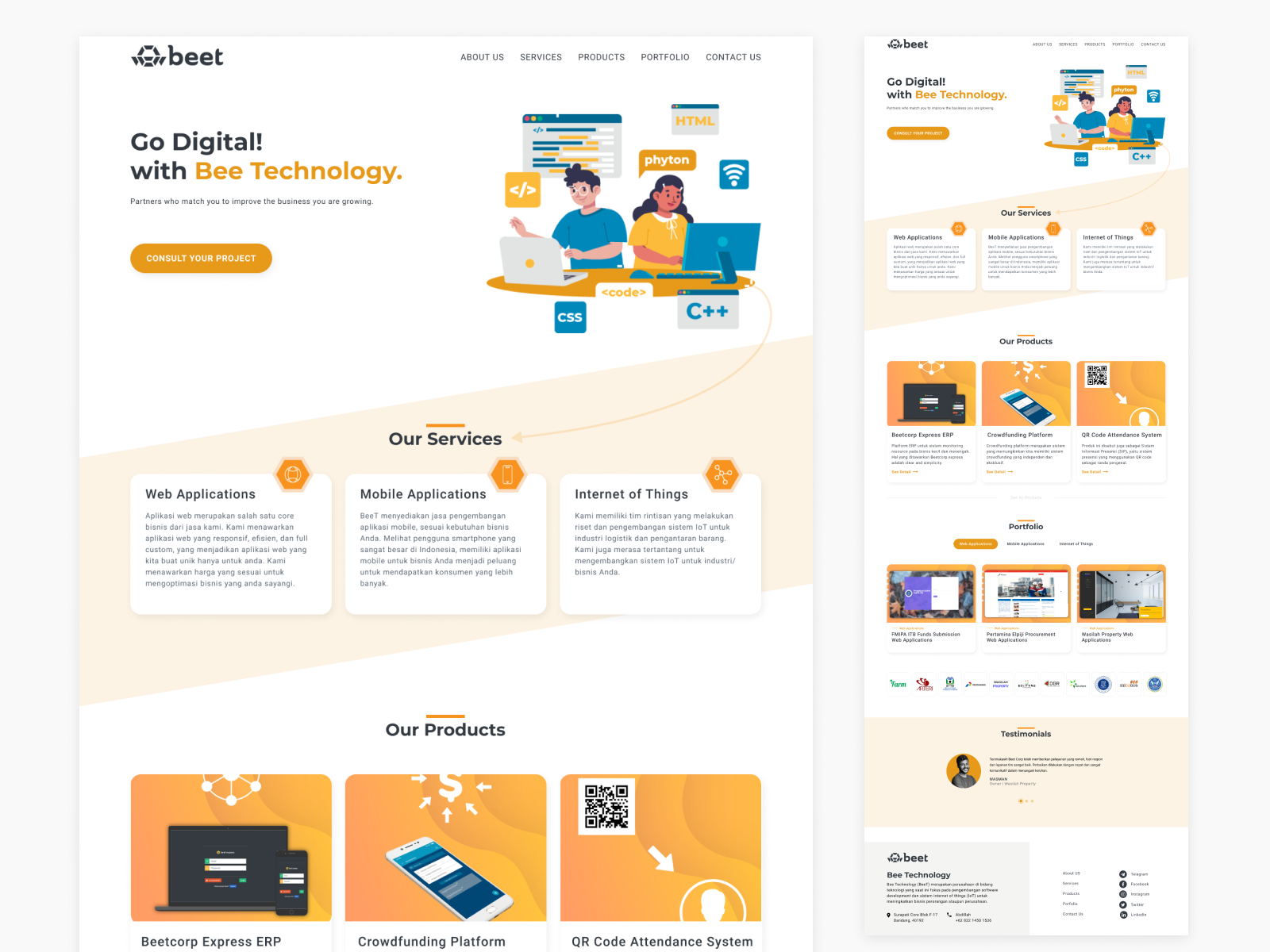 #Exploration User Interface Landing Page Bee Technology (BeeT) by Yuda Yudiarto on Dribbble