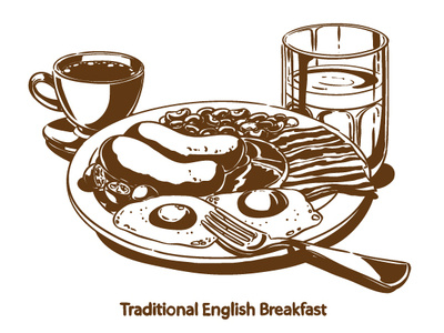 Traditional English breakfast by Koliadina Oleksandra on Dribbble