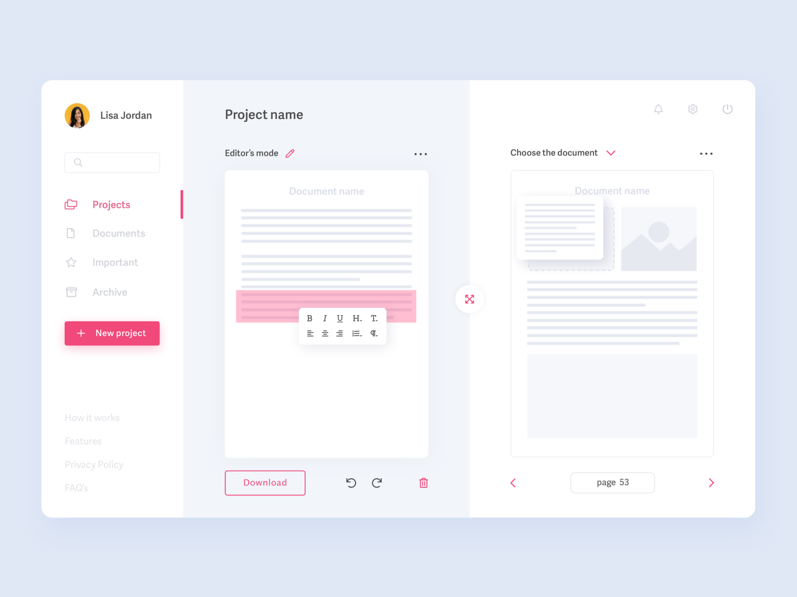 PDF editor by Eugenia Artyukhina on Dribbble