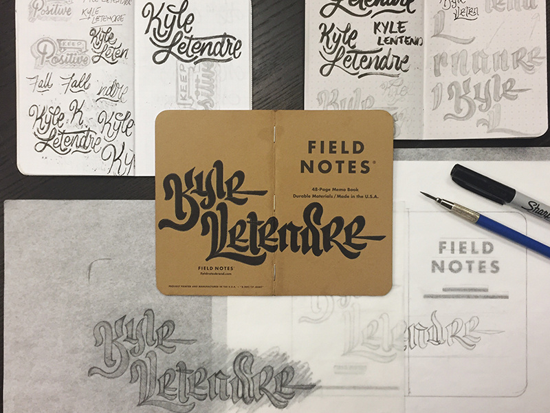 Field Notes Letters - Kyle Letendre by Bob Ewing on Dribbble