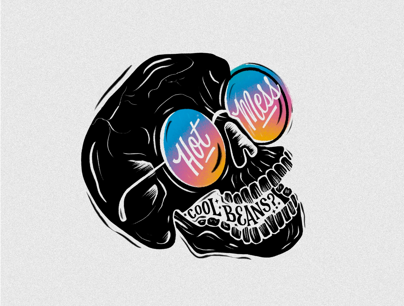 Hot Mess Skull Illustration by Alexa Edgerton on Dribbble