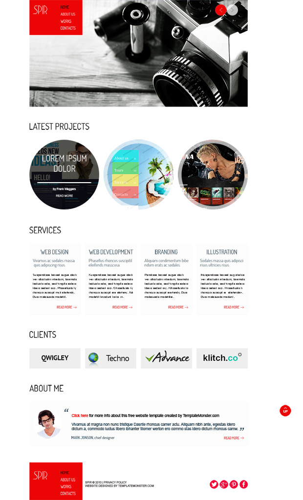 Free HTML5 Theme For Portfolio by TemplateMonster on Dribbble