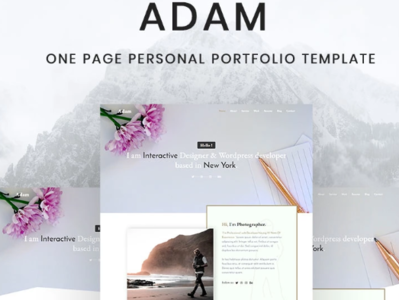 Adam - Personal Portfolio Landing Page Template #82890 by TemplateMonster on Dribbble