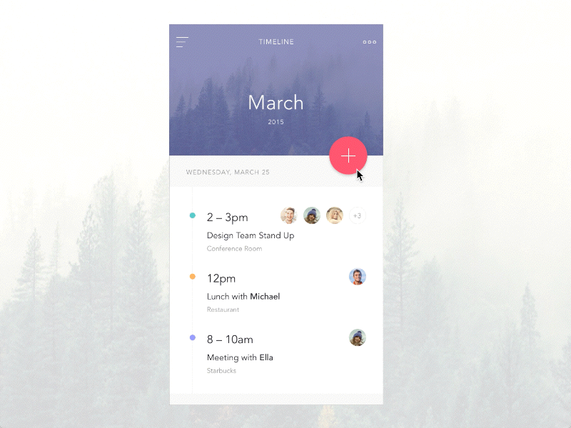 Day 002 - Calendar Event by Rebecca Li on Dribbble