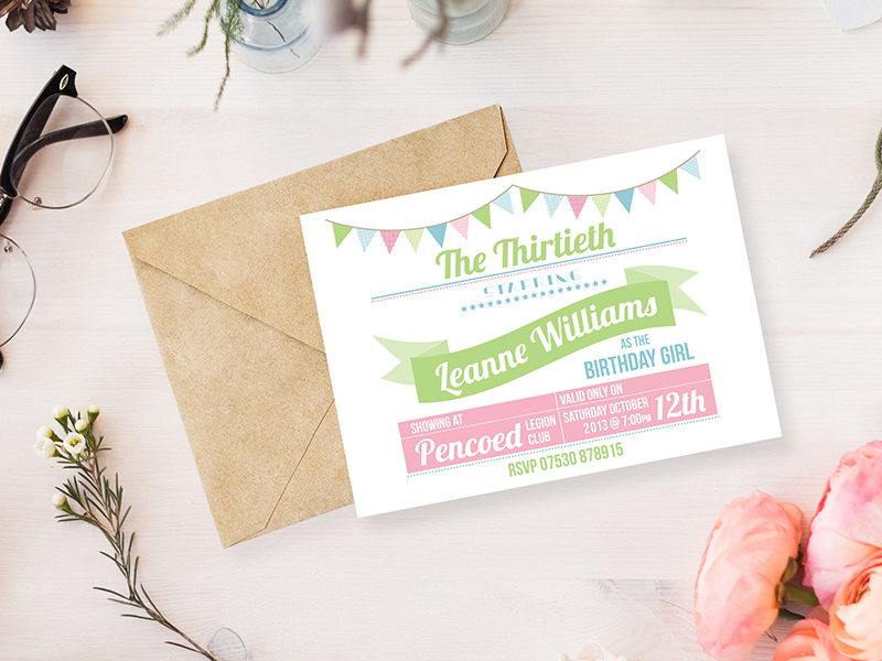 Birthday Invitation Design by Sarah Nelson Carter on Dribbble