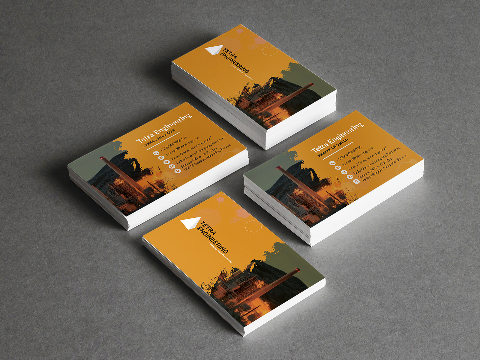 Tetra Engineering Card Design by BusinessCard Junction on Dribbble