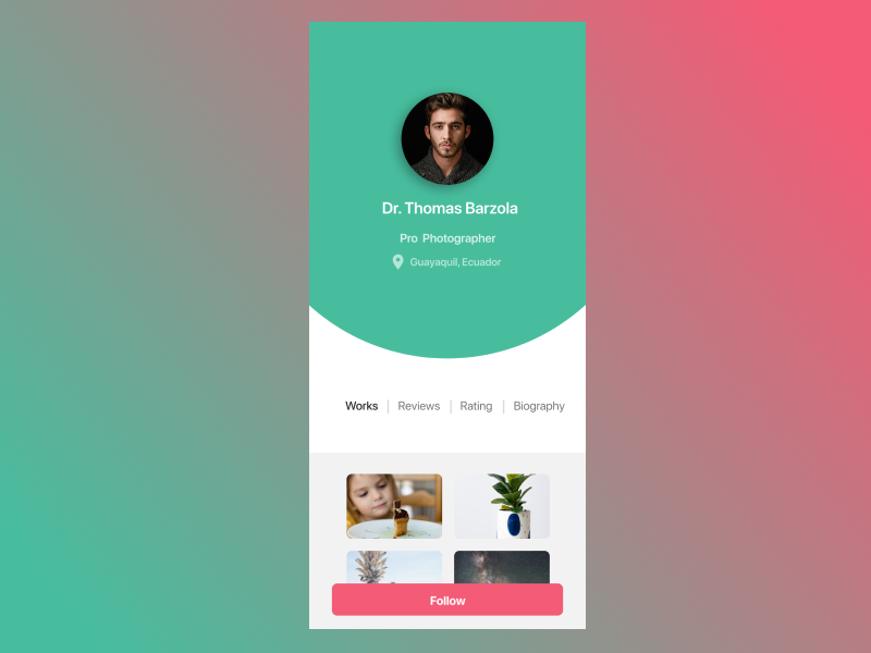 User Profile Challenge! by Giovanni Poveda on Dribbble