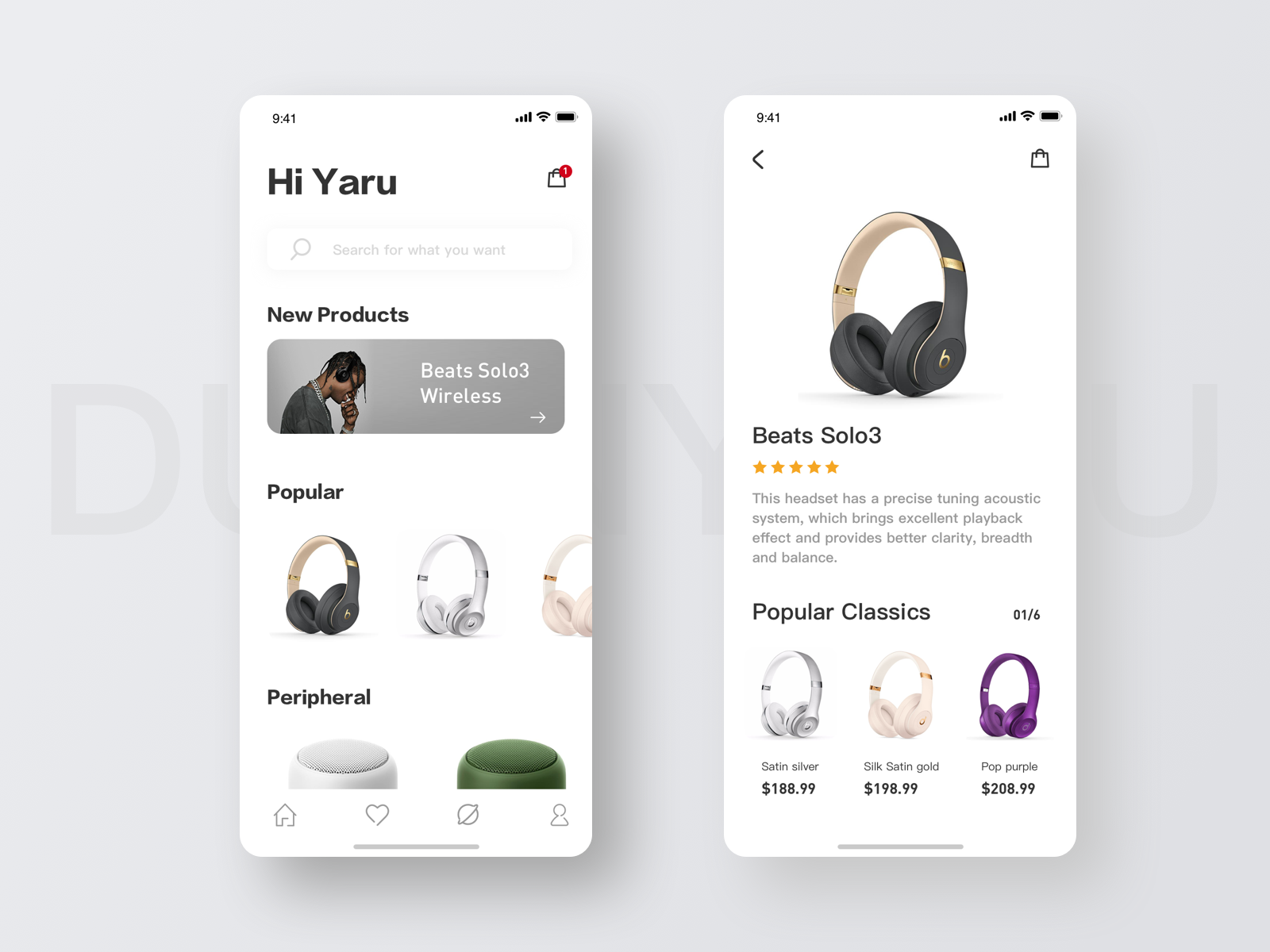 Design of Display Interface for Beats Headphones-2 by YARU_D on Dribbble