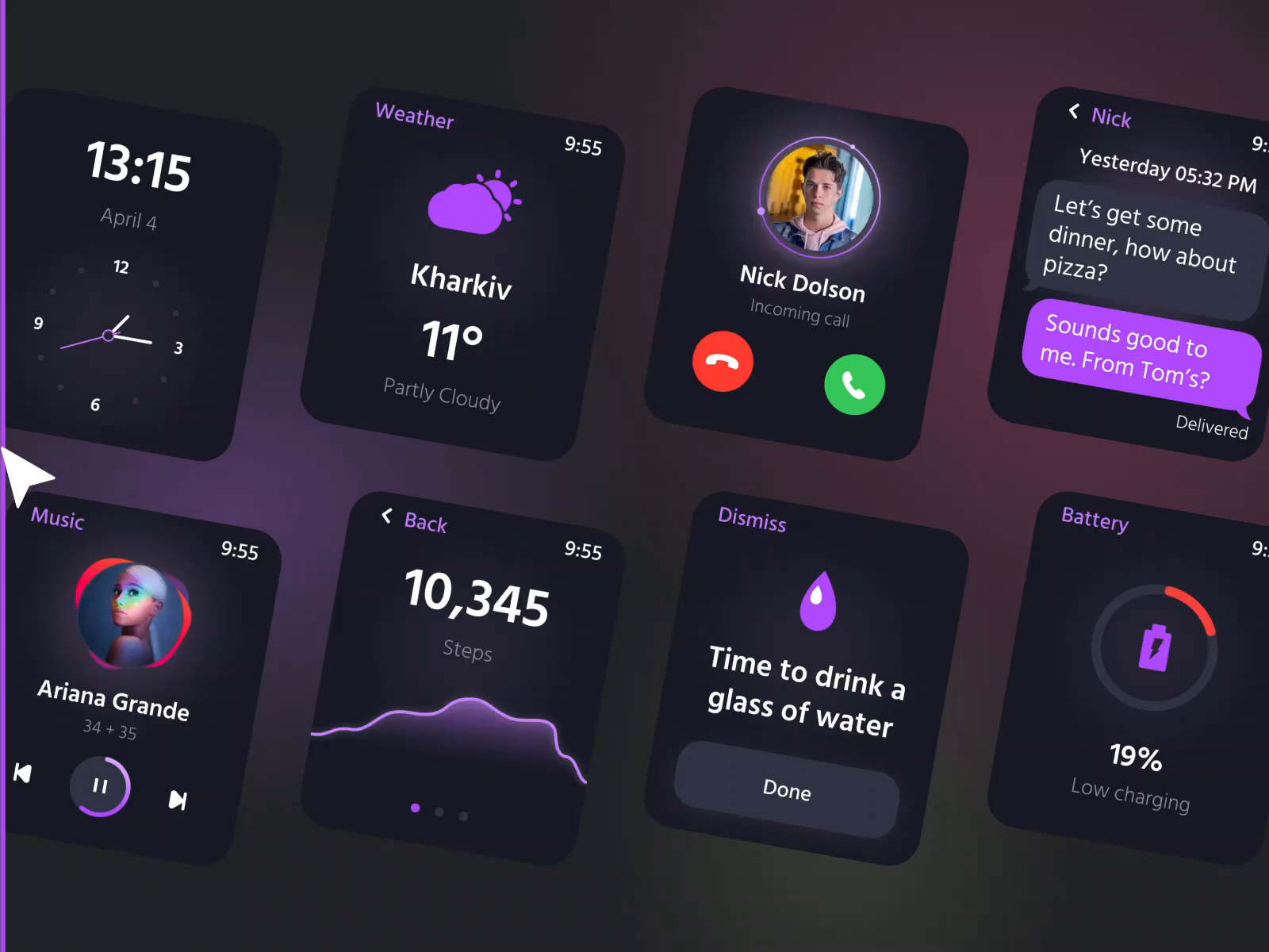 Apple Smart Watch Interface Design by ScrumLaunch on Dribbble