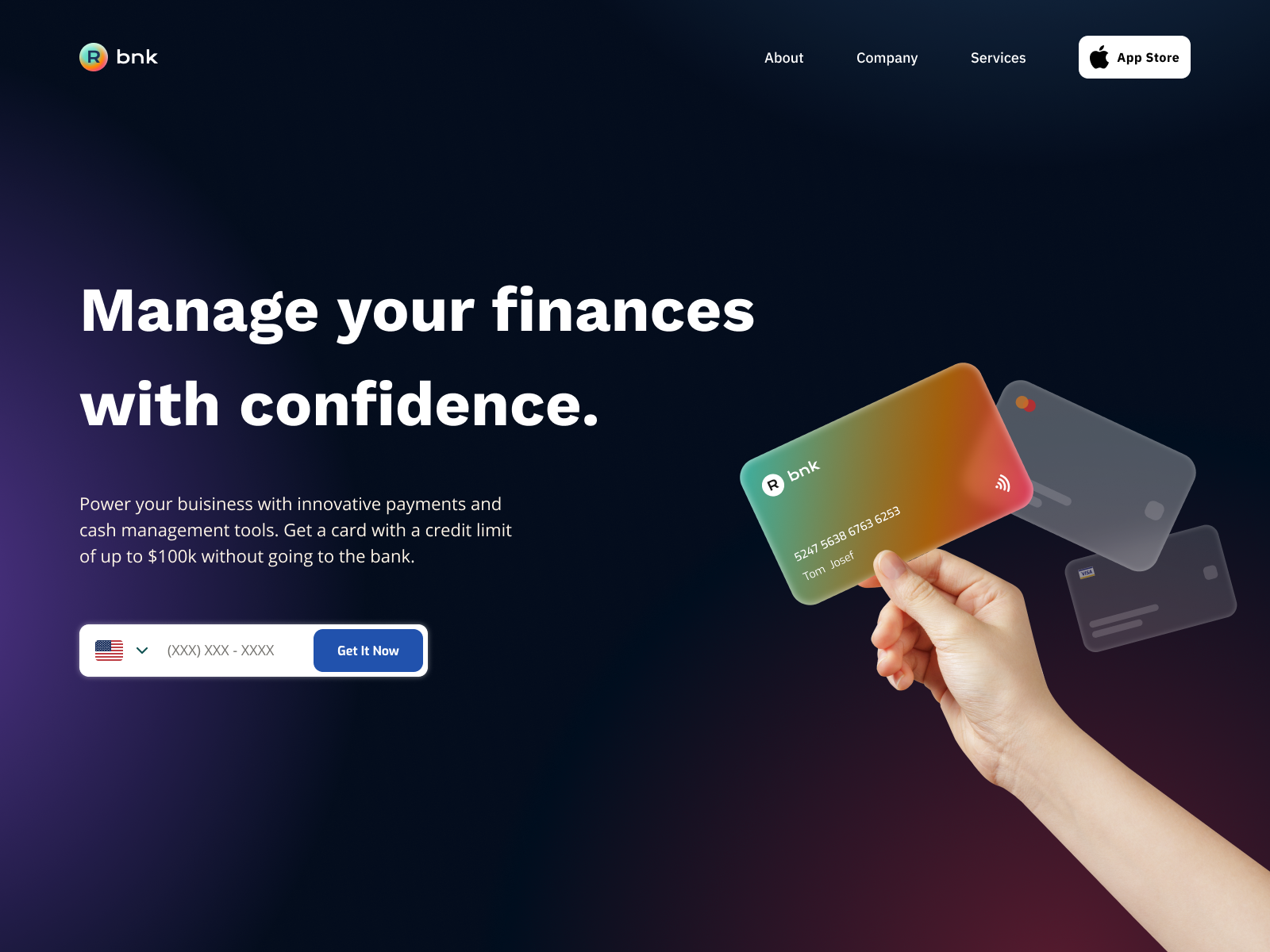 Remitis Bank Hero Section by ScrumLaunch on Dribbble