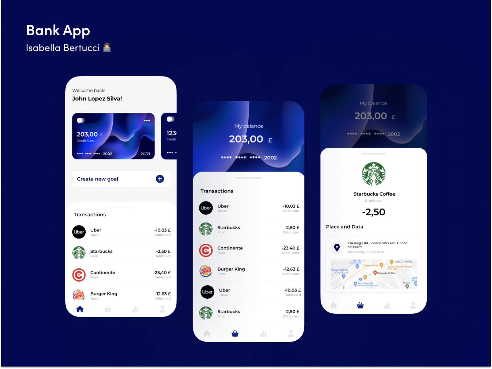 Bank App by Isabella Bertucci on Dribbble