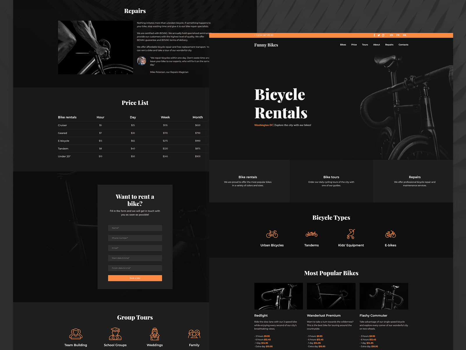 Bicycle Rental Template by Weblium on Dribbble