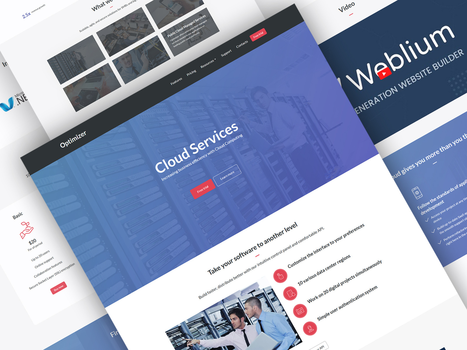 Cloud Product Website Templates by Weblium on Dribbble