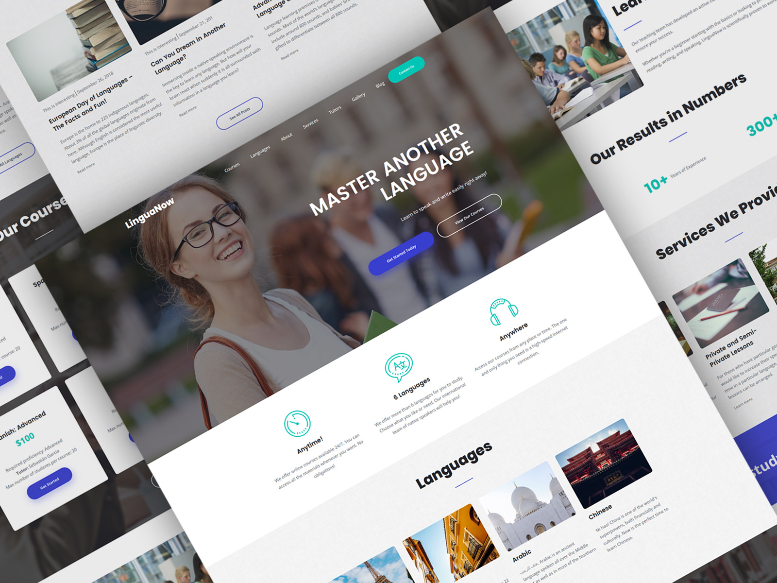 Language School Website Template by Weblium on Dribbble