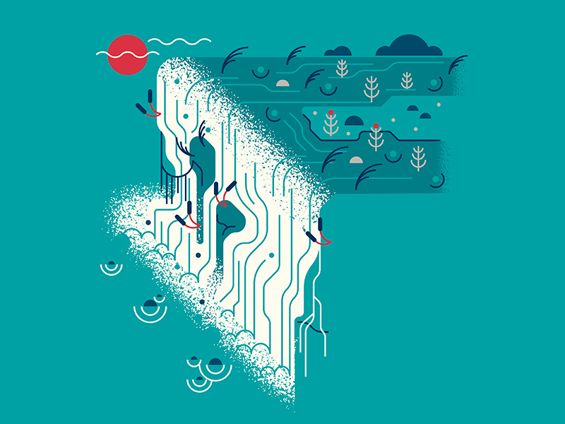 Letter F, a waterfall by Salmorejo Studio on Dribbble