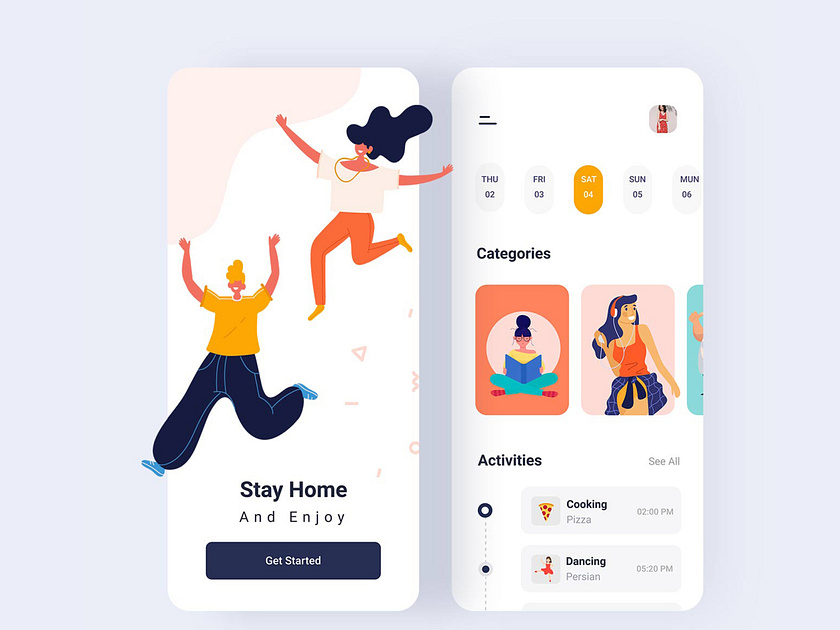 Stay Home App by Izmahsa on Dribbble