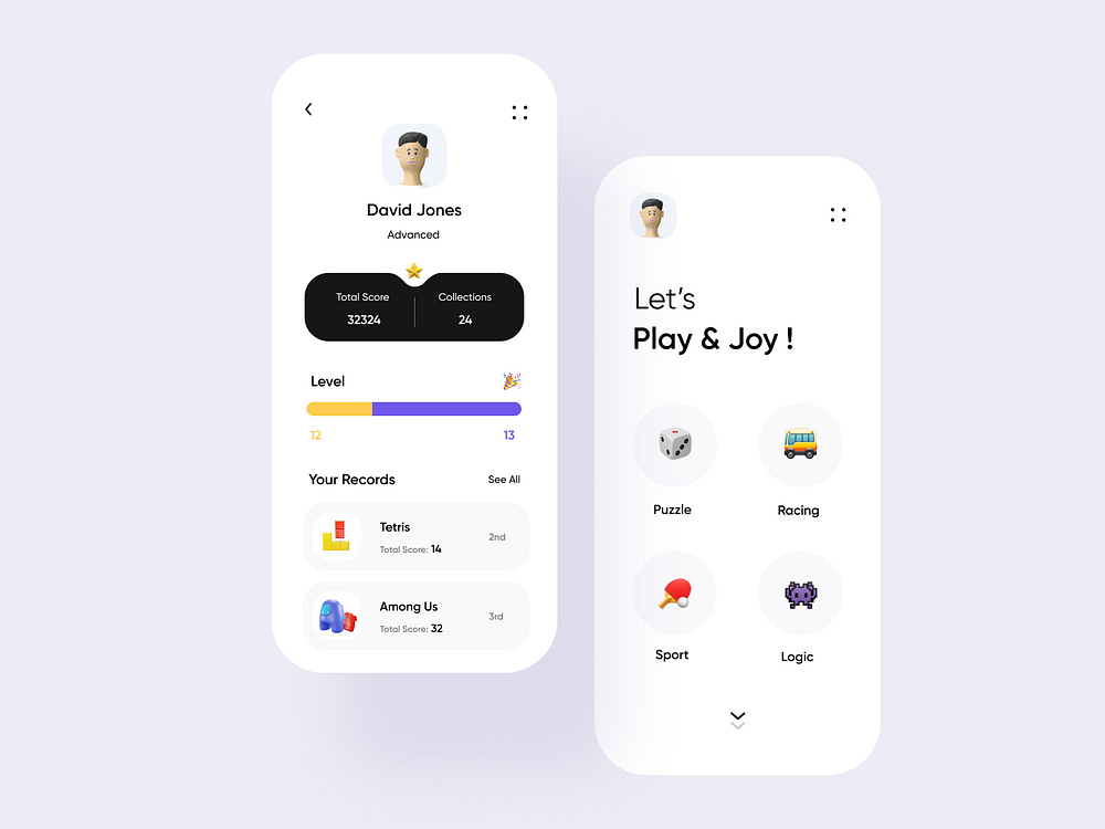 Game Center App by Izmahsa for Awsmd on Dribbble