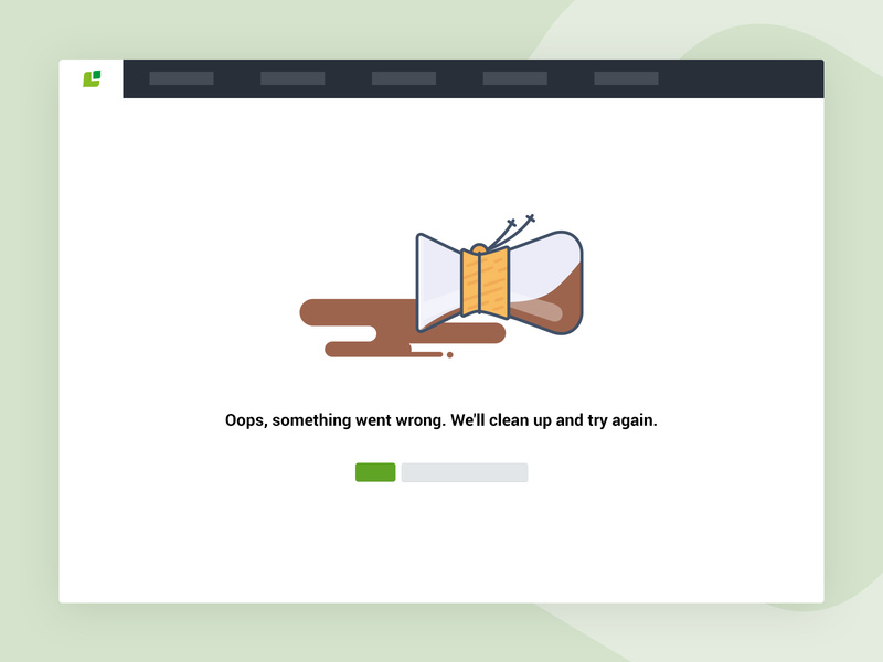 Error page - something went wrong. by Cropster on Dribbble