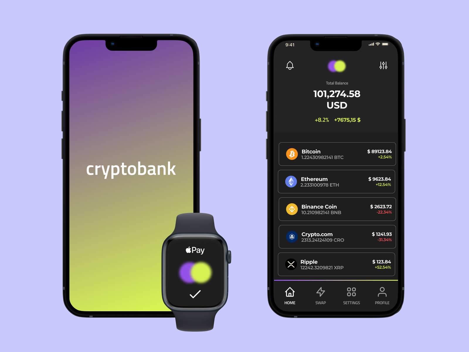 CryptoBank Wallet and Apple Pay by Adi Dulvara on Dribbble