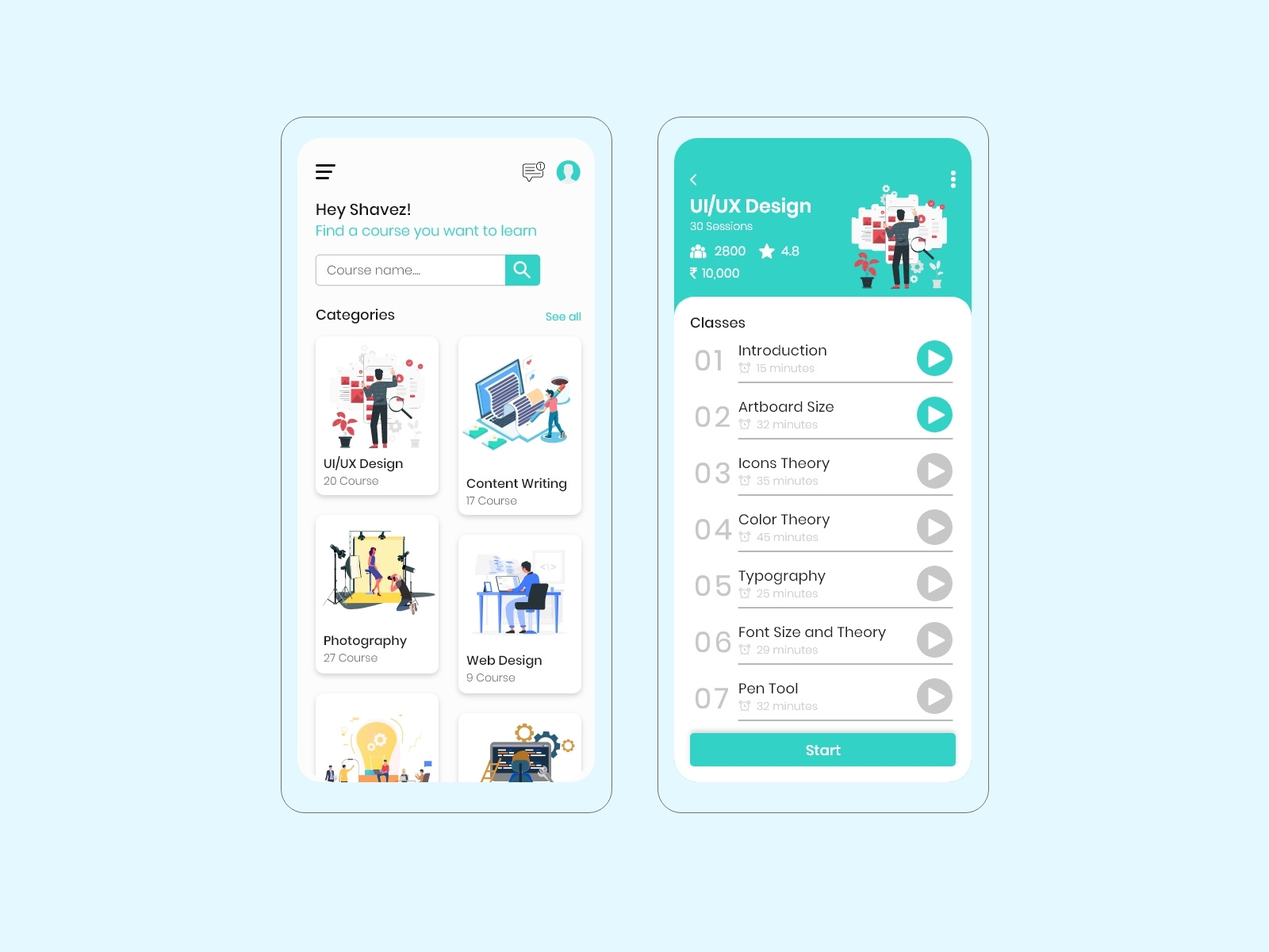 Educational App by Shavez Mirza on Dribbble