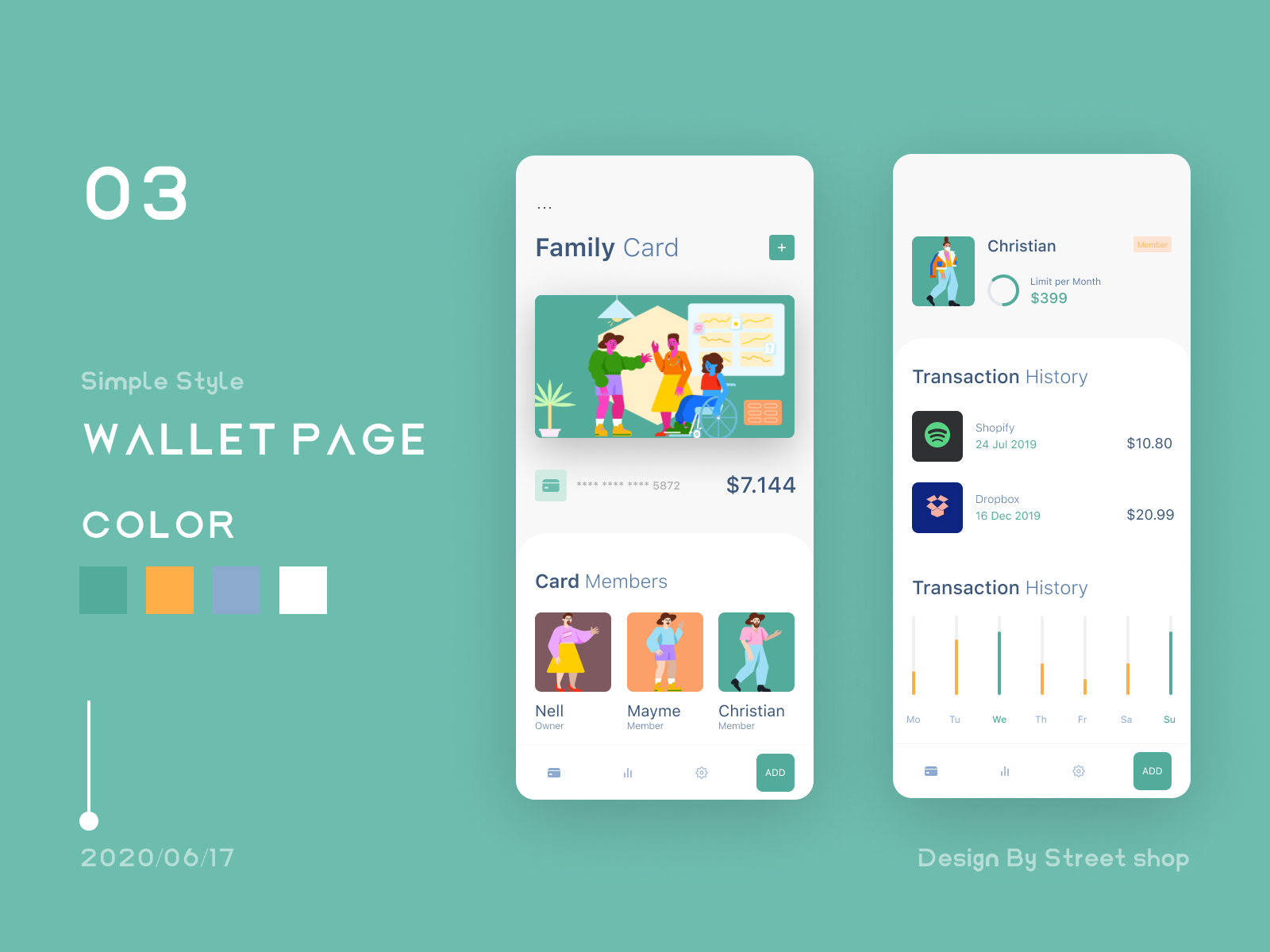 Wallet page app design by Riot on Dribbble