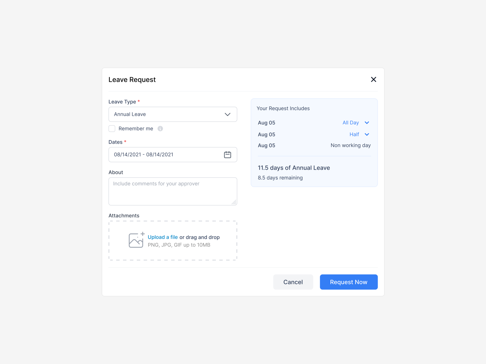Leave Request Modal by Iroshan De Zilva on Dribbble