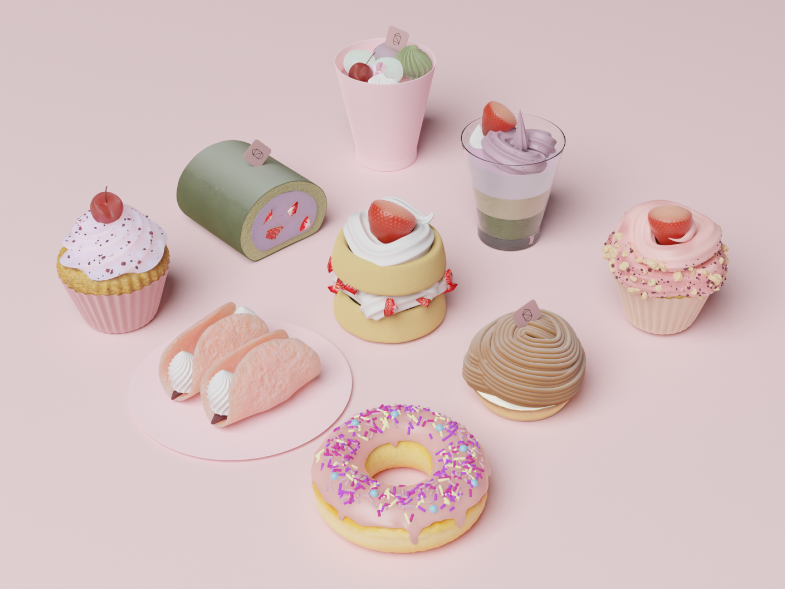 3D Pastries (High-resolution) by Luna Mok on Dribbble