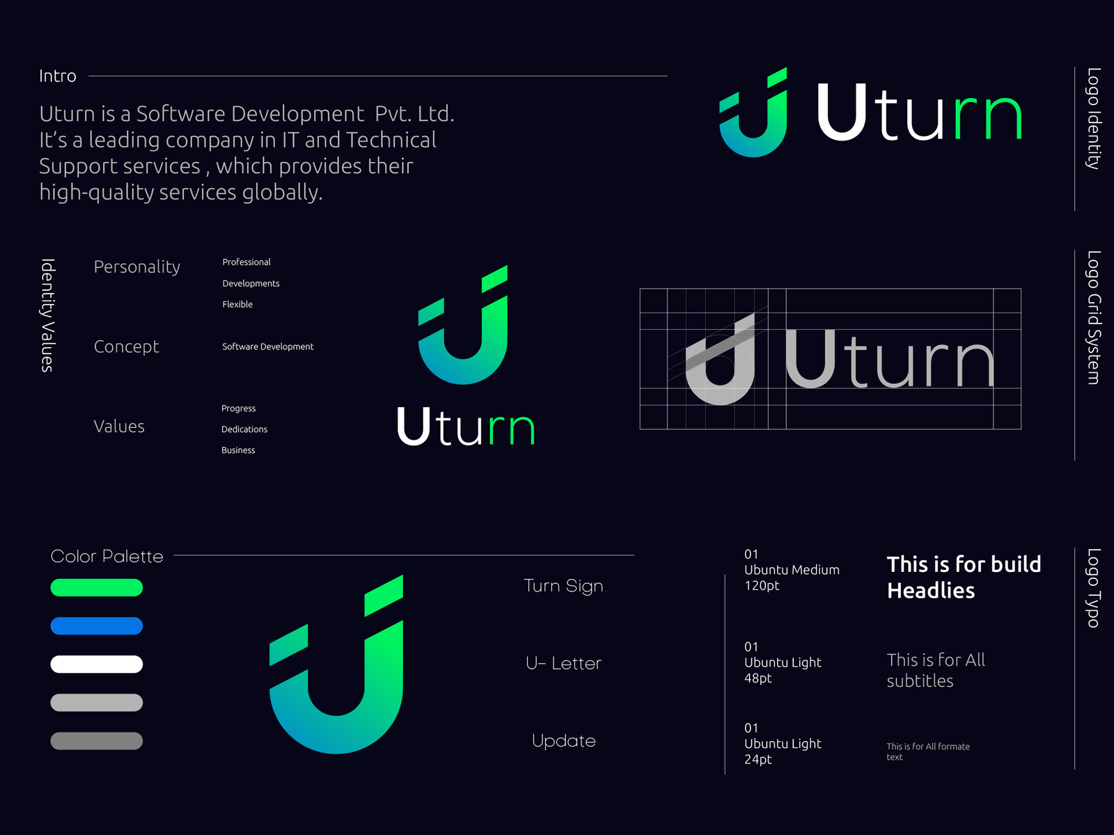 Logo exploration For Uturn by Pinky Akther on Dribbble
