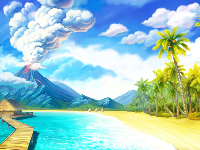 Beach Illustration for the slot game by Slotopaint on Dribbble