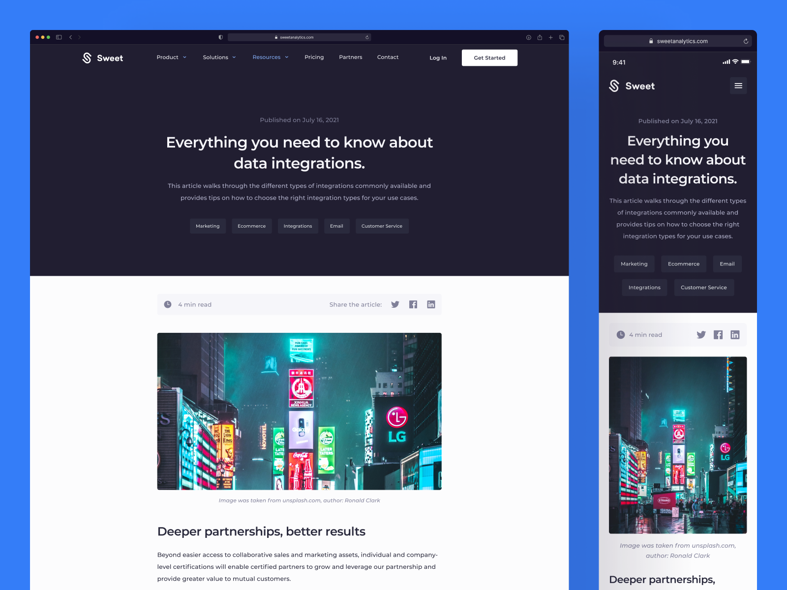 Website Redesign for Sweet Analytics by Lisa Ermakova for Fireart Studio on Dribbble