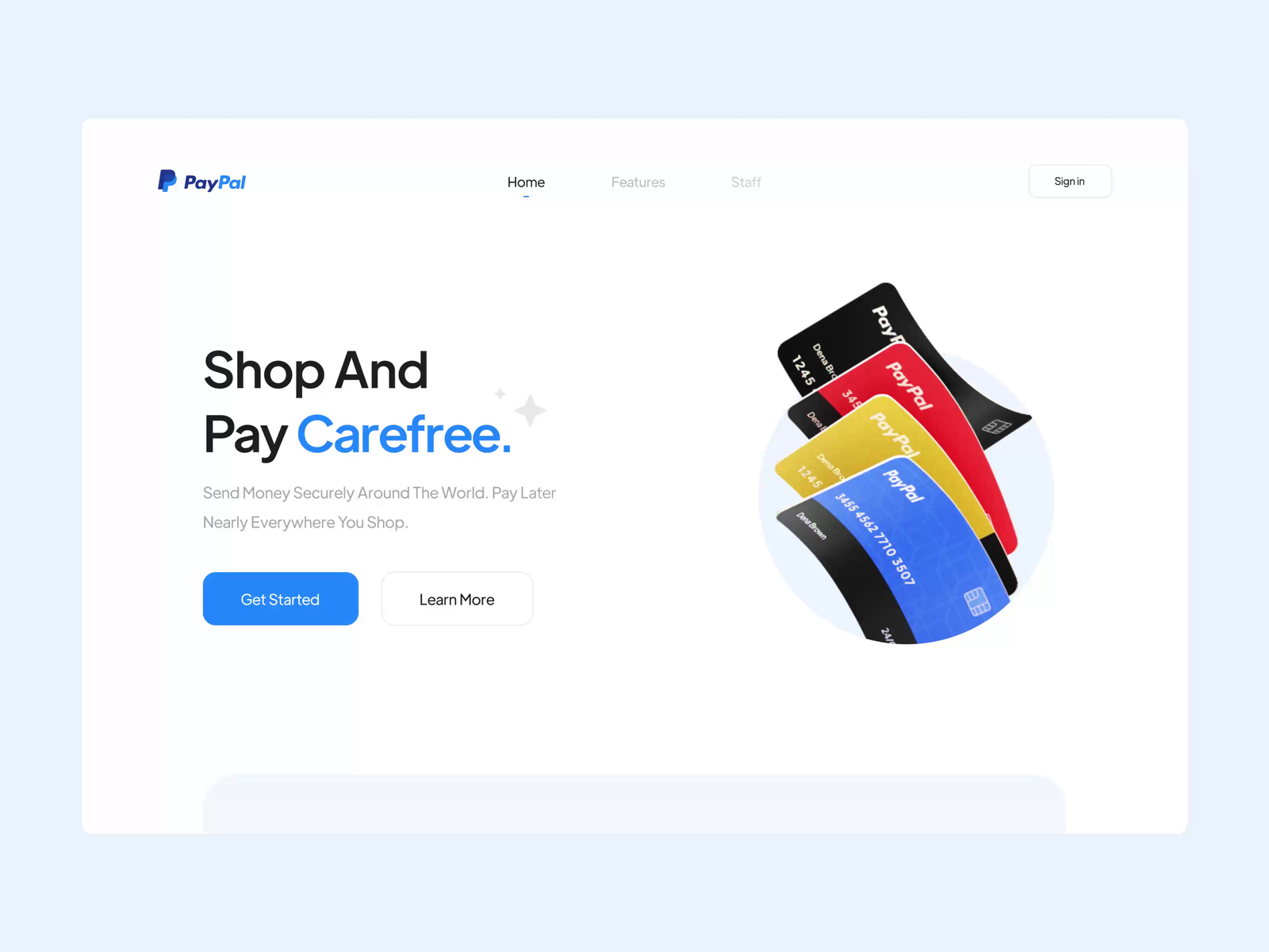 PayPal Cards - Hero Header 💳 by Amirhosein Panahi for Oniex™ on Dribbble