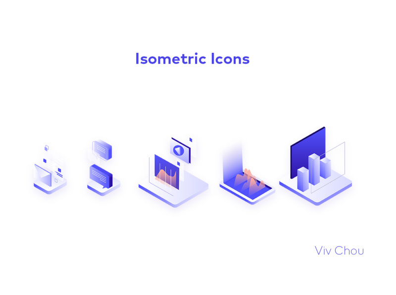 Isometric Icons by Viv Chou on Dribbble