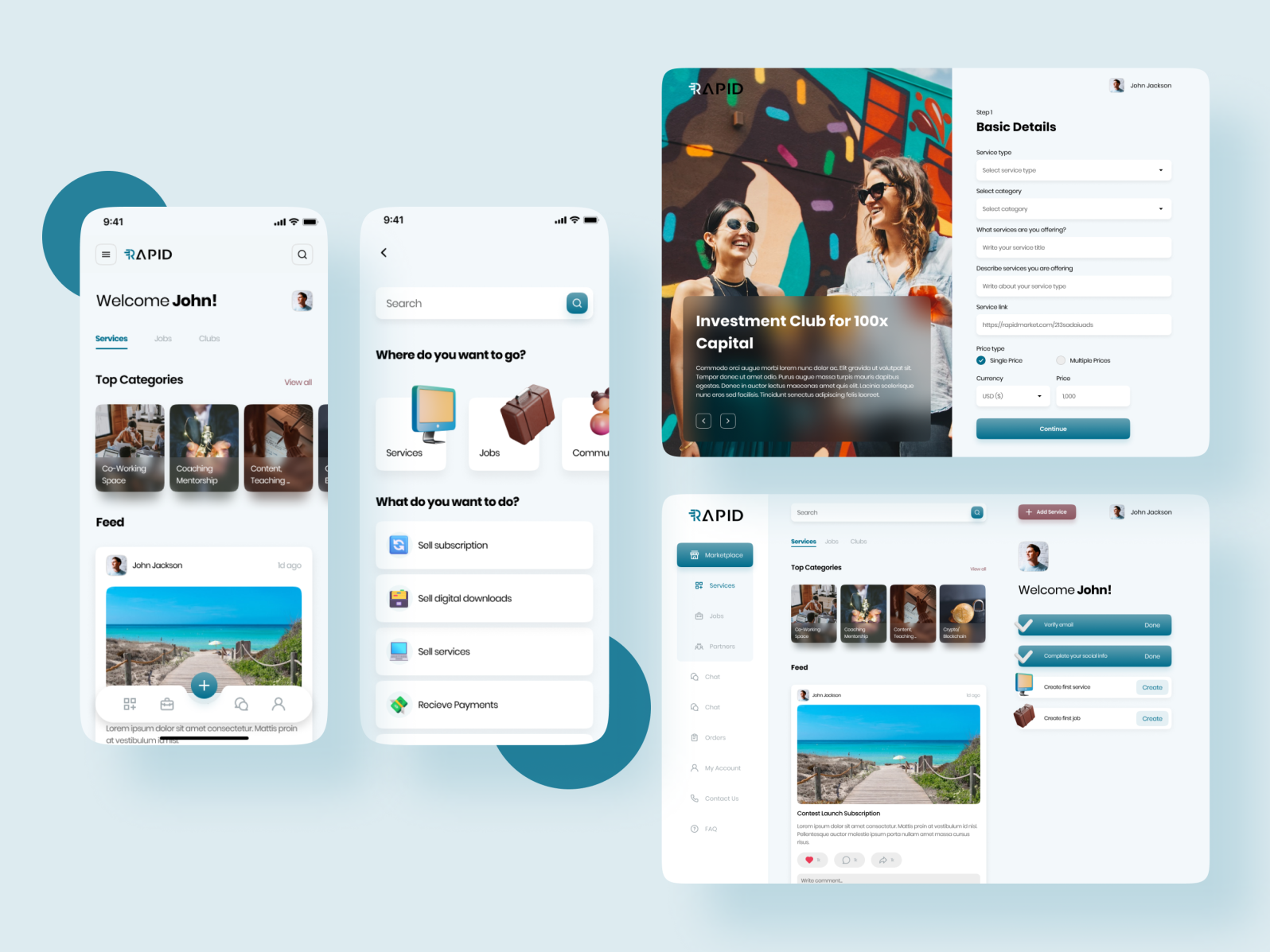 Services Marketplace Mobile App Design + Web App Design by Abdul Basit ...