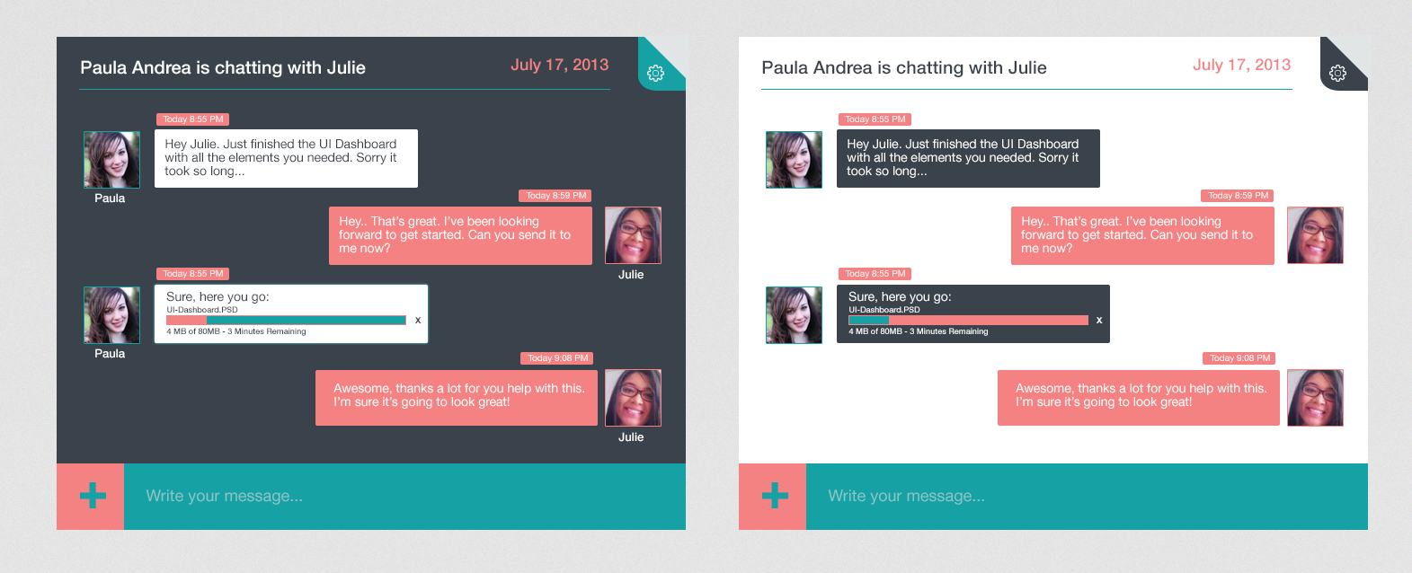UI Kit Plano Chat Inteface Dark by Edwin Diaz on Dribbble
