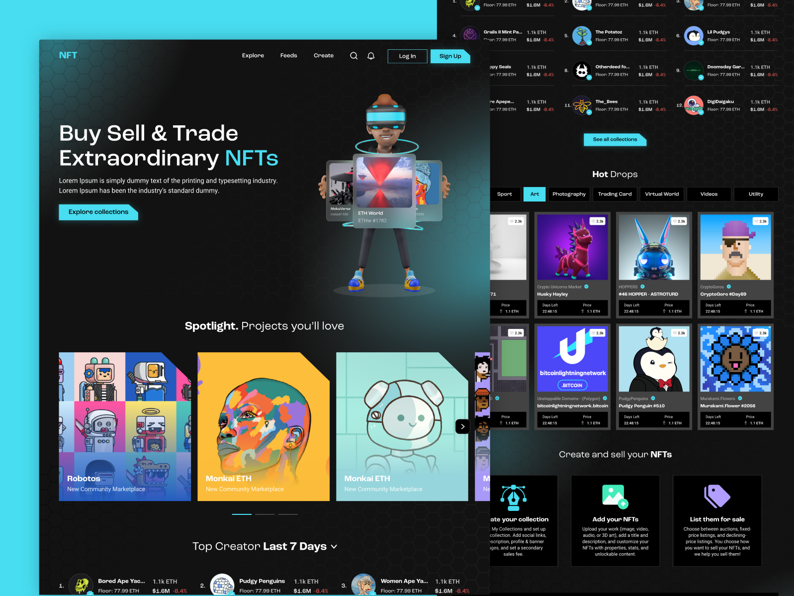 NFT Marketplace Website by Sanchita agrawal on Dribbble