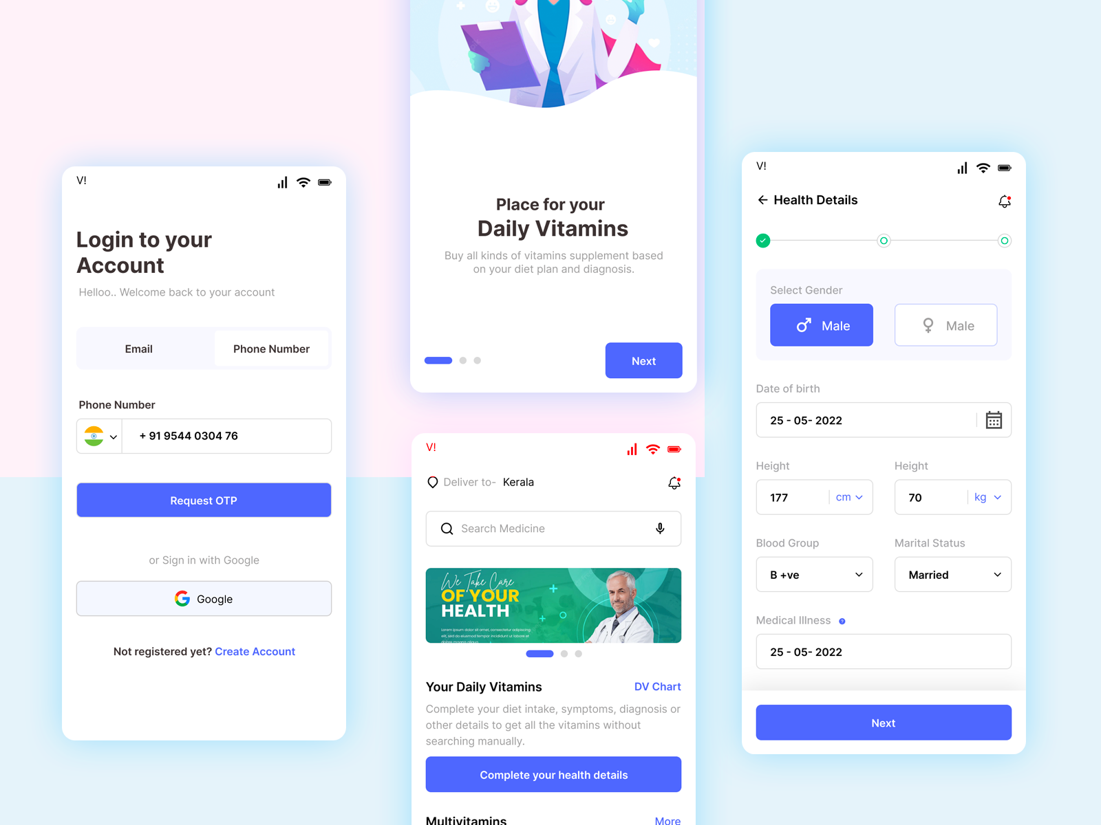 Daily Vitamins App by Lijin G Samuel on Dribbble