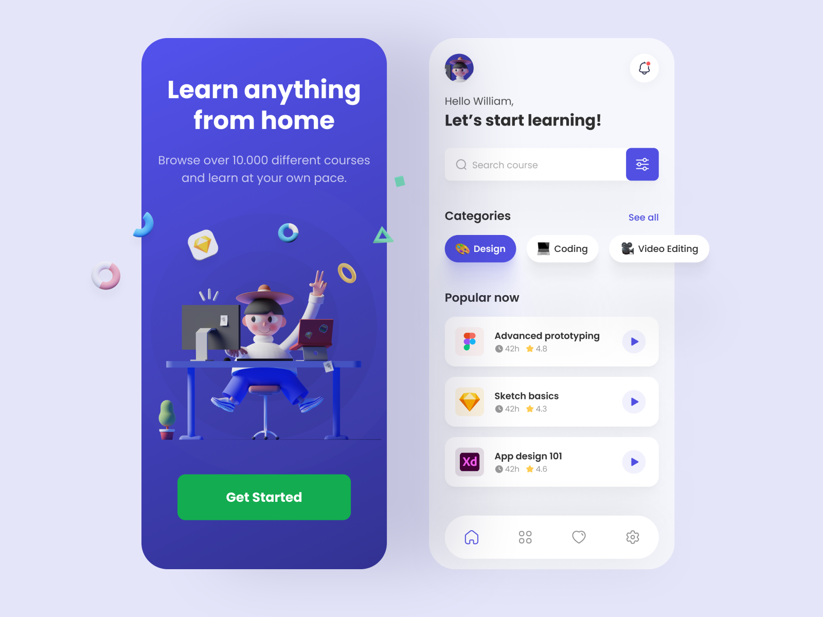 Online Learning App by William Hedin on Dribbble