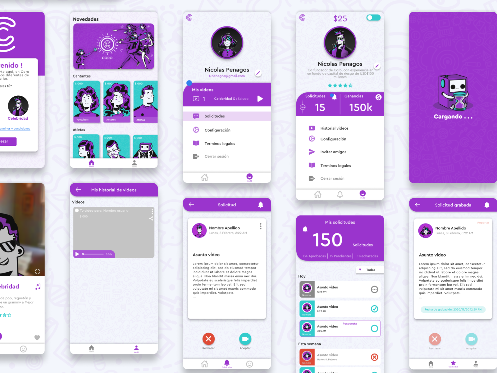 Coru App UI by Daniel posada on Dribbble