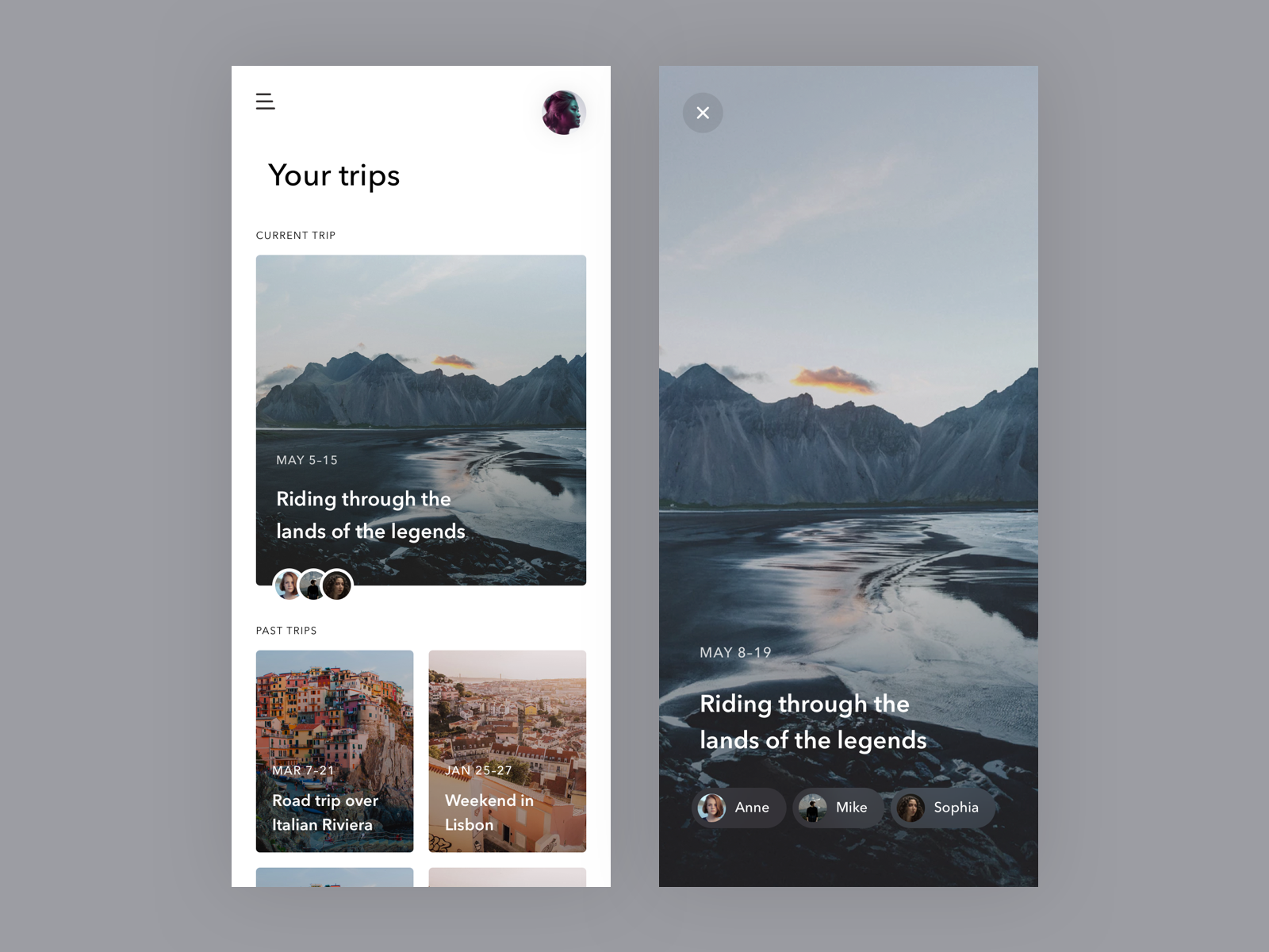 Wander app by Vilém Ries on Dribbble