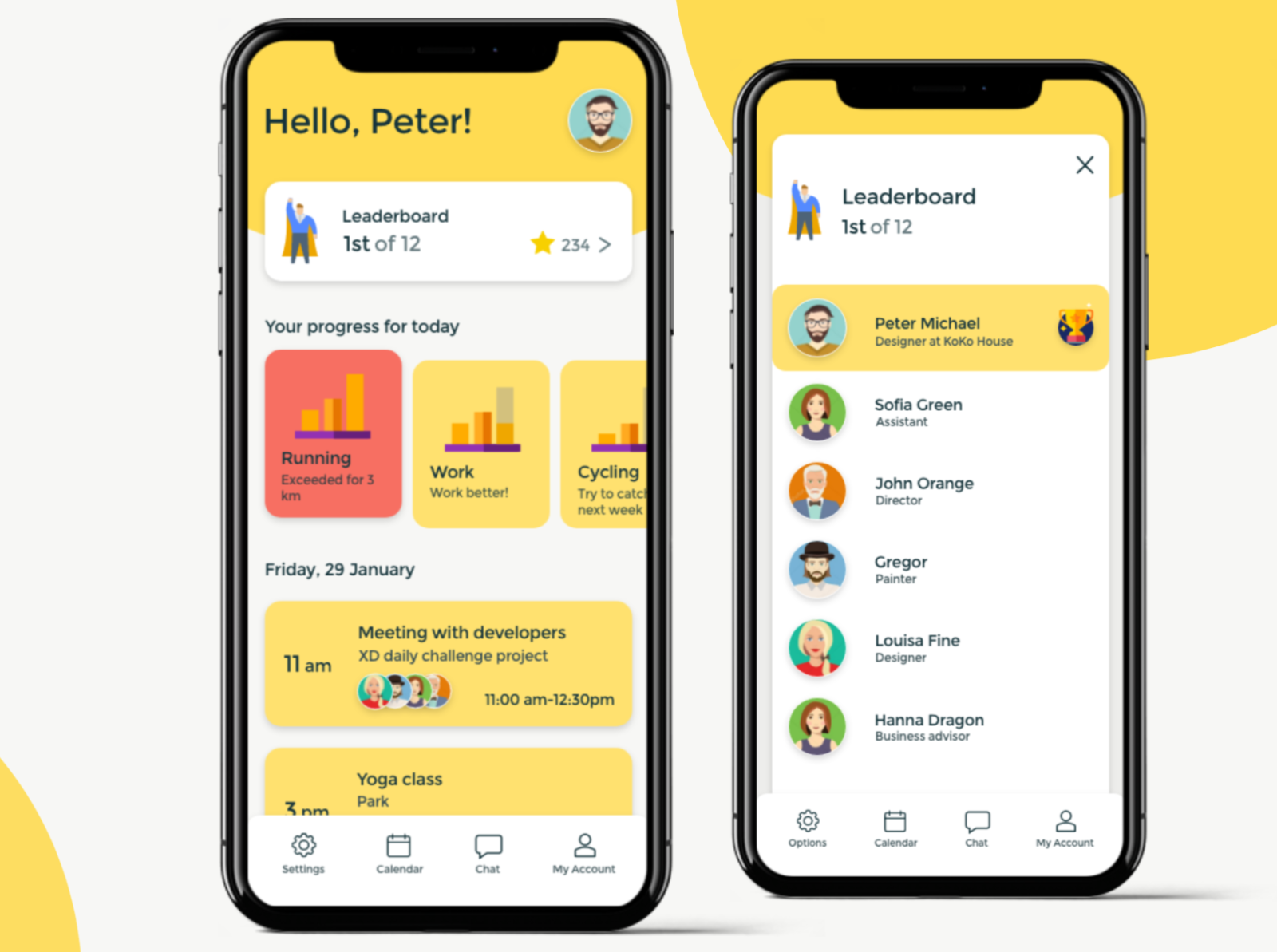 Team challenge mobile application by Marina Zagorodnia on Dribbble