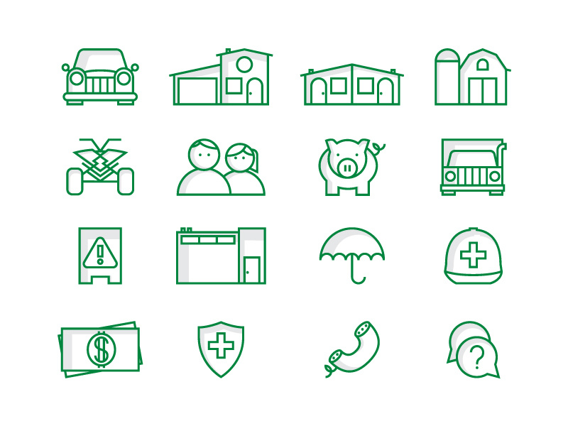 Insurance Icon Set by Alexander Ramsey on Dribbble