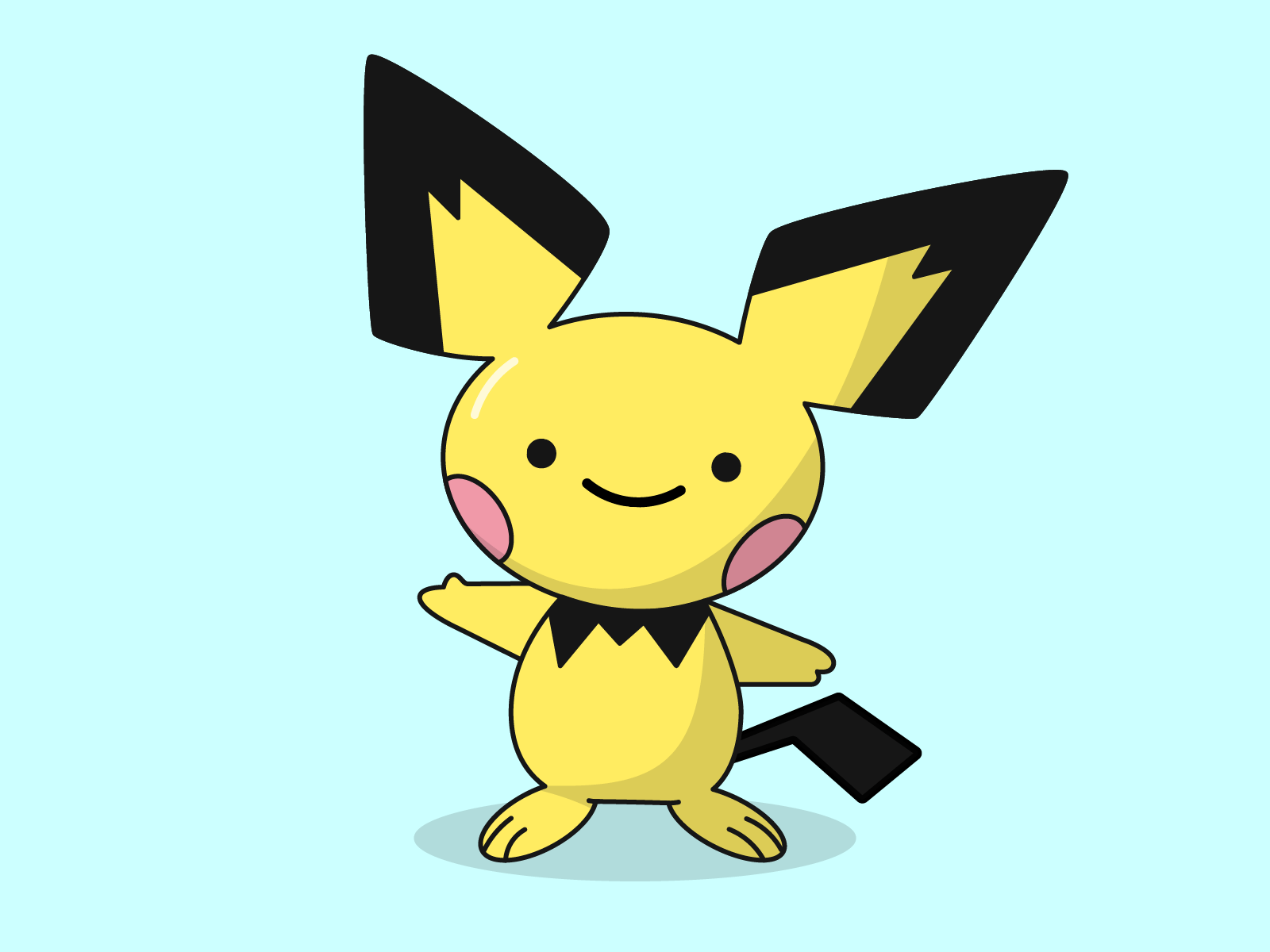 Day 13/100 - Pichu by Maddie Carlson on Dribbble