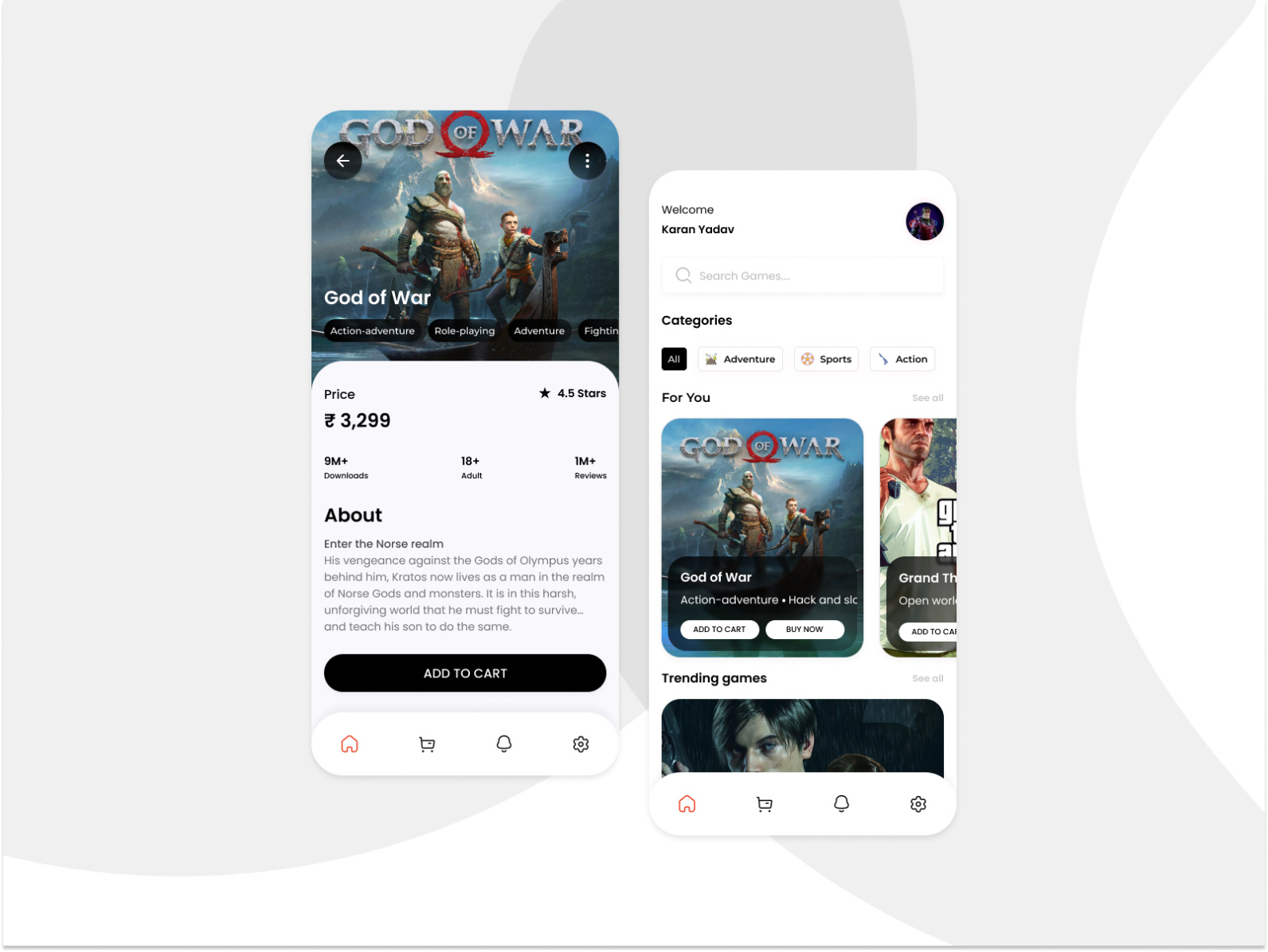 Game Store App Design by Karan Yadav on Dribbble