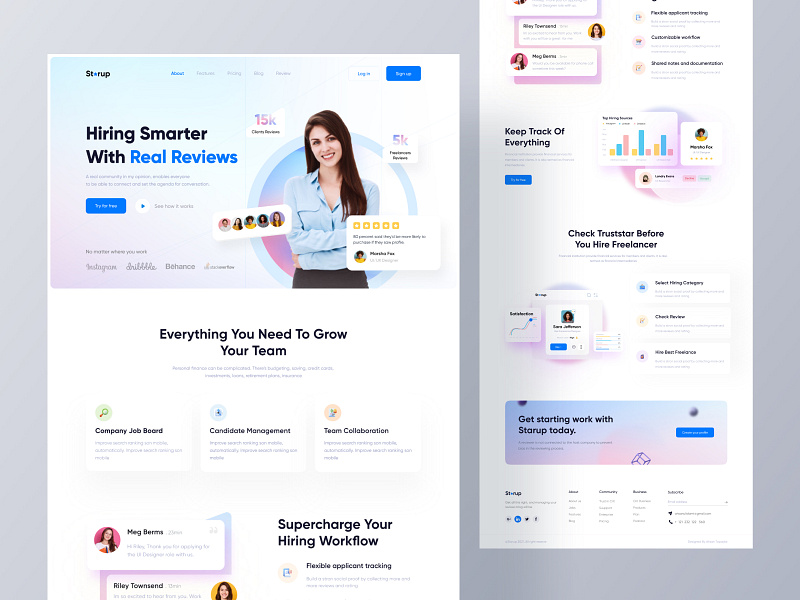 "Review & Ratings" Landing Page Design by Ahsanul Islam Tapadar on Dribbble